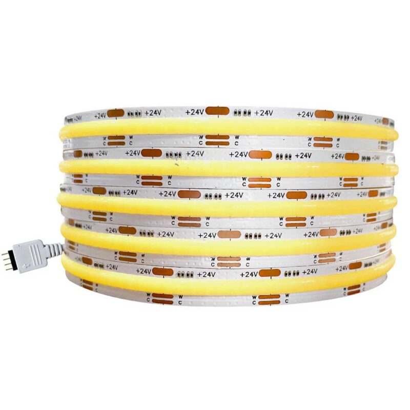 Daylight VS Soft White Tunable White COB LED Strip 608Chips